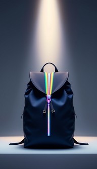 Free Rainbow Zipper Backpack Image - Backpack, Rucksack, Navy ...