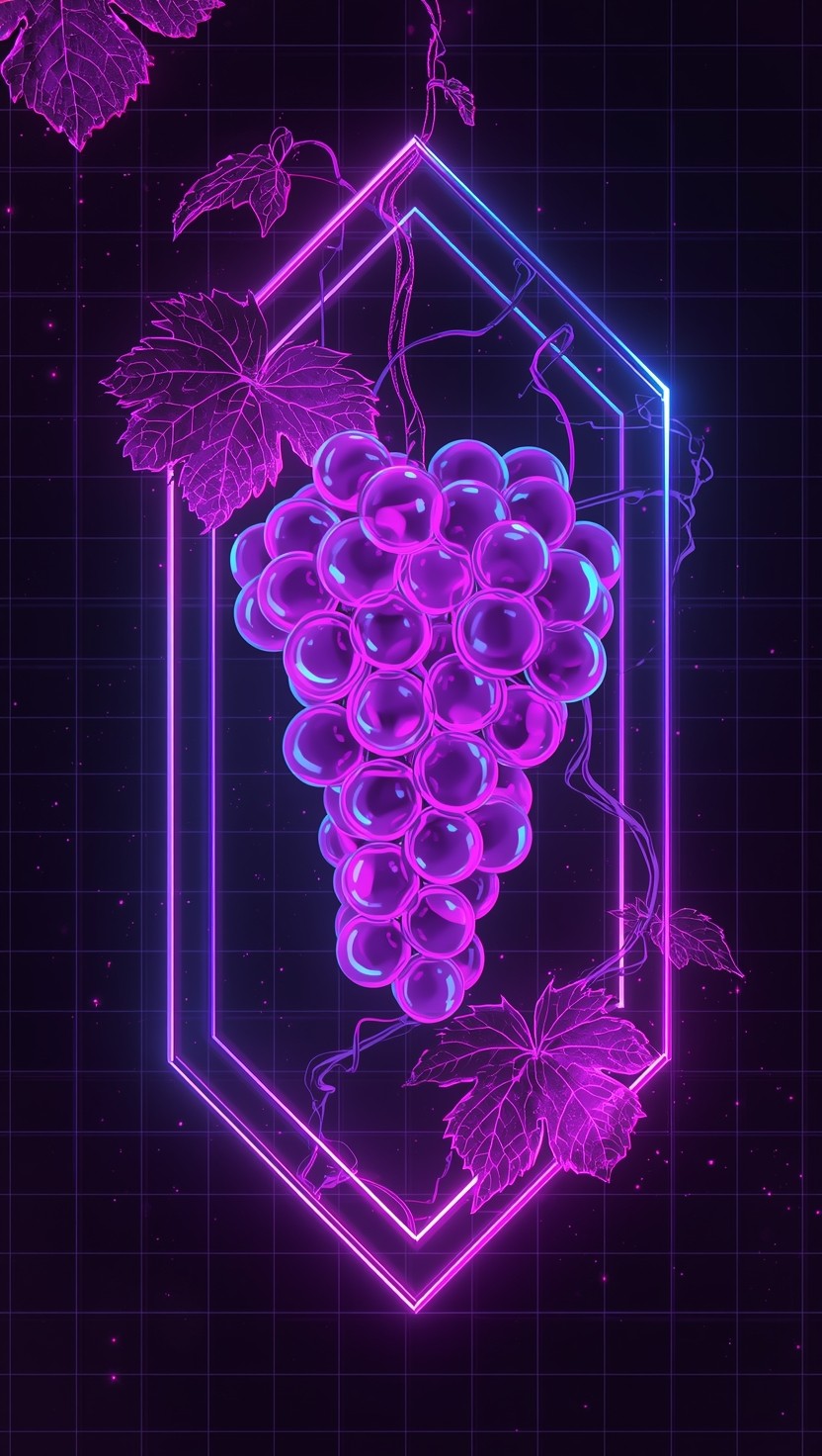 Free Neon Grape Dimension Photo - Neon, Grapes, Holographic | Download at StockCake