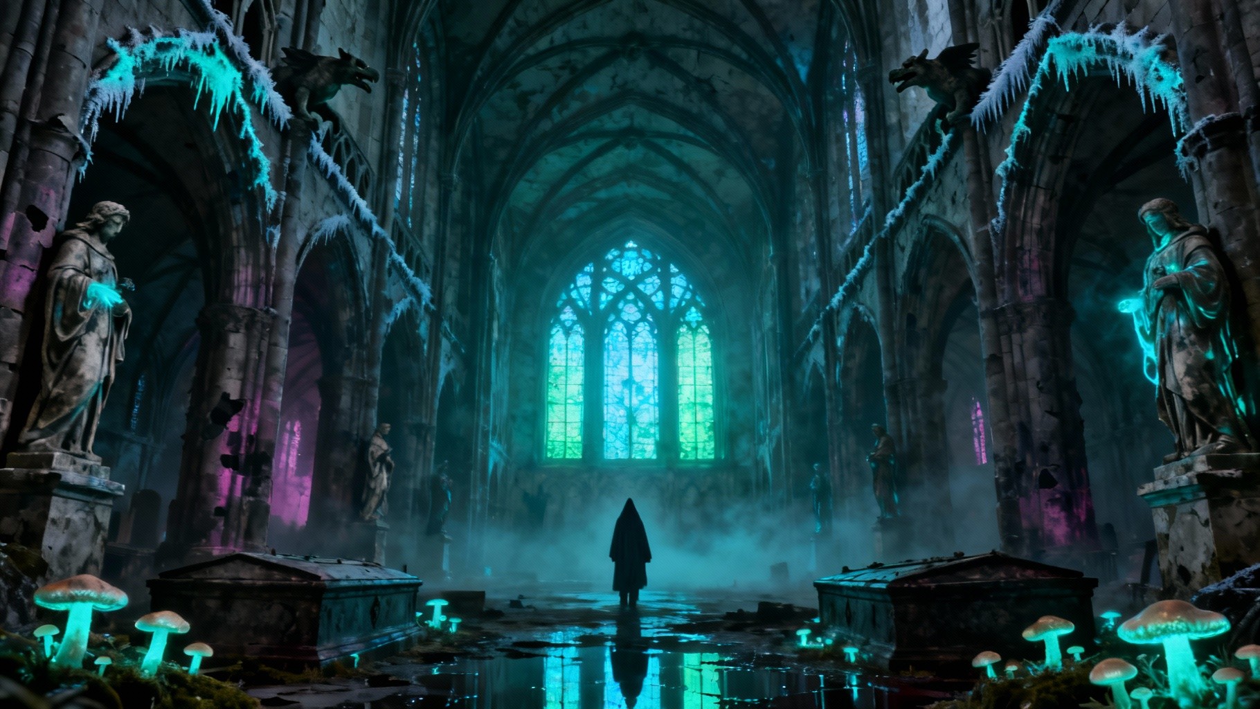 Free Ethereal Gothic Solitude Photo - Gothic, Cathedral, Cyan | Download at StockCake