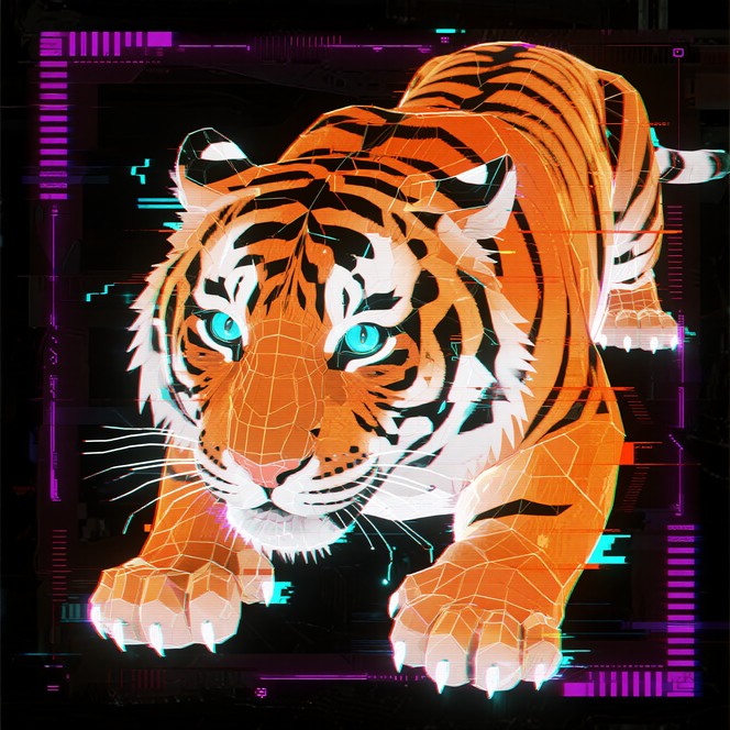 Free Neon Tiger Matrix Image | Download at StockCake