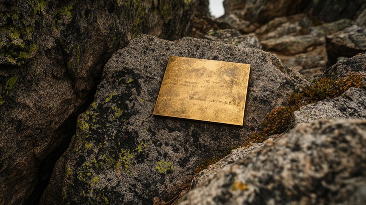 Free Mysterious brass plaque Image - Brass, Plaque, Rocks | Download at ...