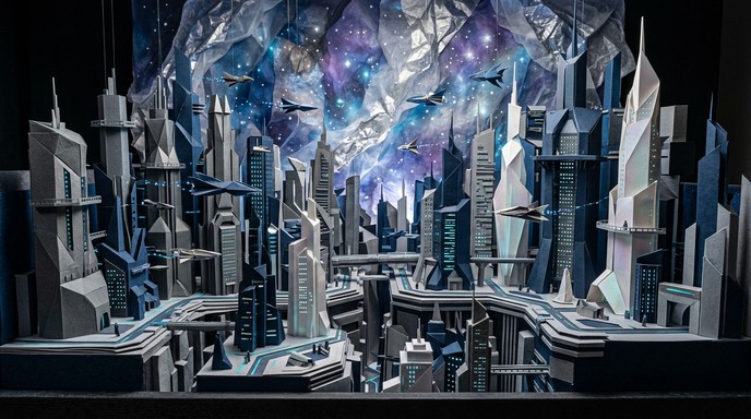 Free Futuristic Papercraft Architecture Image - Papercraft, Origami ...