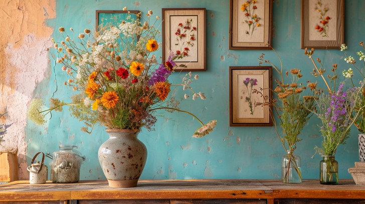 Free Rustic Floral Arrangement Image - Vase, Flowers, Wildflowers ...