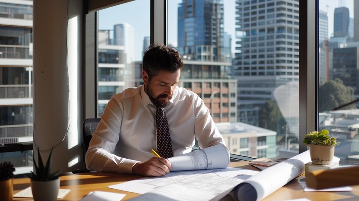 Free Focused Architect Working Image - Architect, Blueprint, Designing ...
