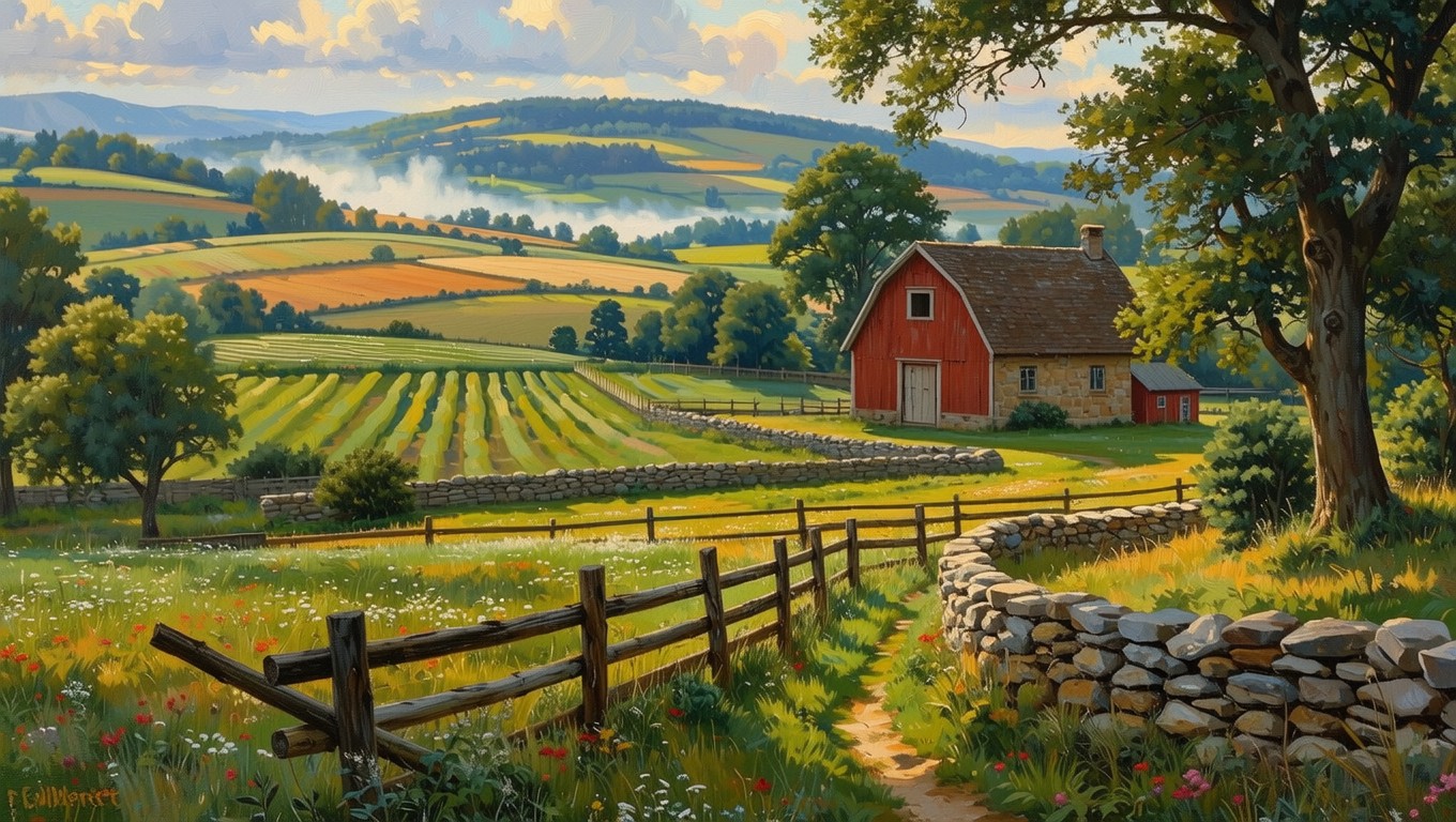 Free Rural Farm Landscape Image - Countryside, Farmland, Barn ...