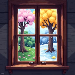 Free Four Seasons Frame Image - Seasons, Window, Tree | Download at ...