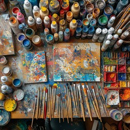 Free Artist's Creative Arsenal Image - Art, Creativity, Painting ...