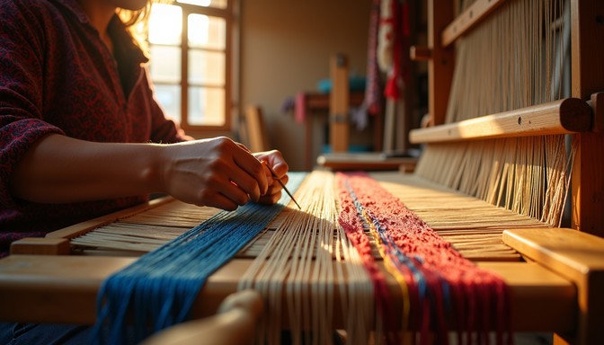 Free Weaving Rainbow Threads Image - Loom, Weaving, Textile | Download ...