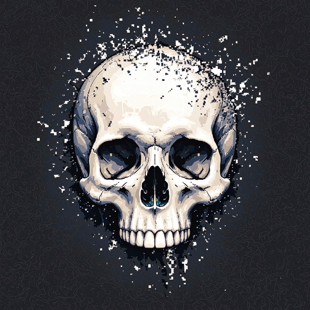 Free Dissolving Digital Skull Image - Skull, Pixel, Art | Download at ...