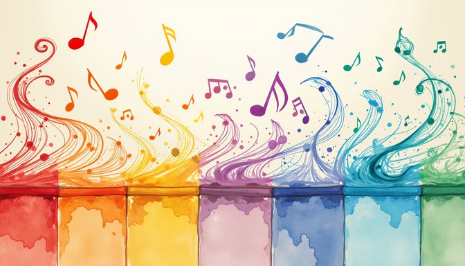 Free Musical Rainbow Waves Photo - Music, Watercolor, Rainbow ...