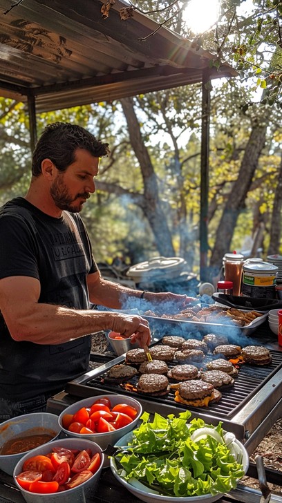Free Outdoor Grilling Moment Image - Grilling, Burgers, Outdoors ...