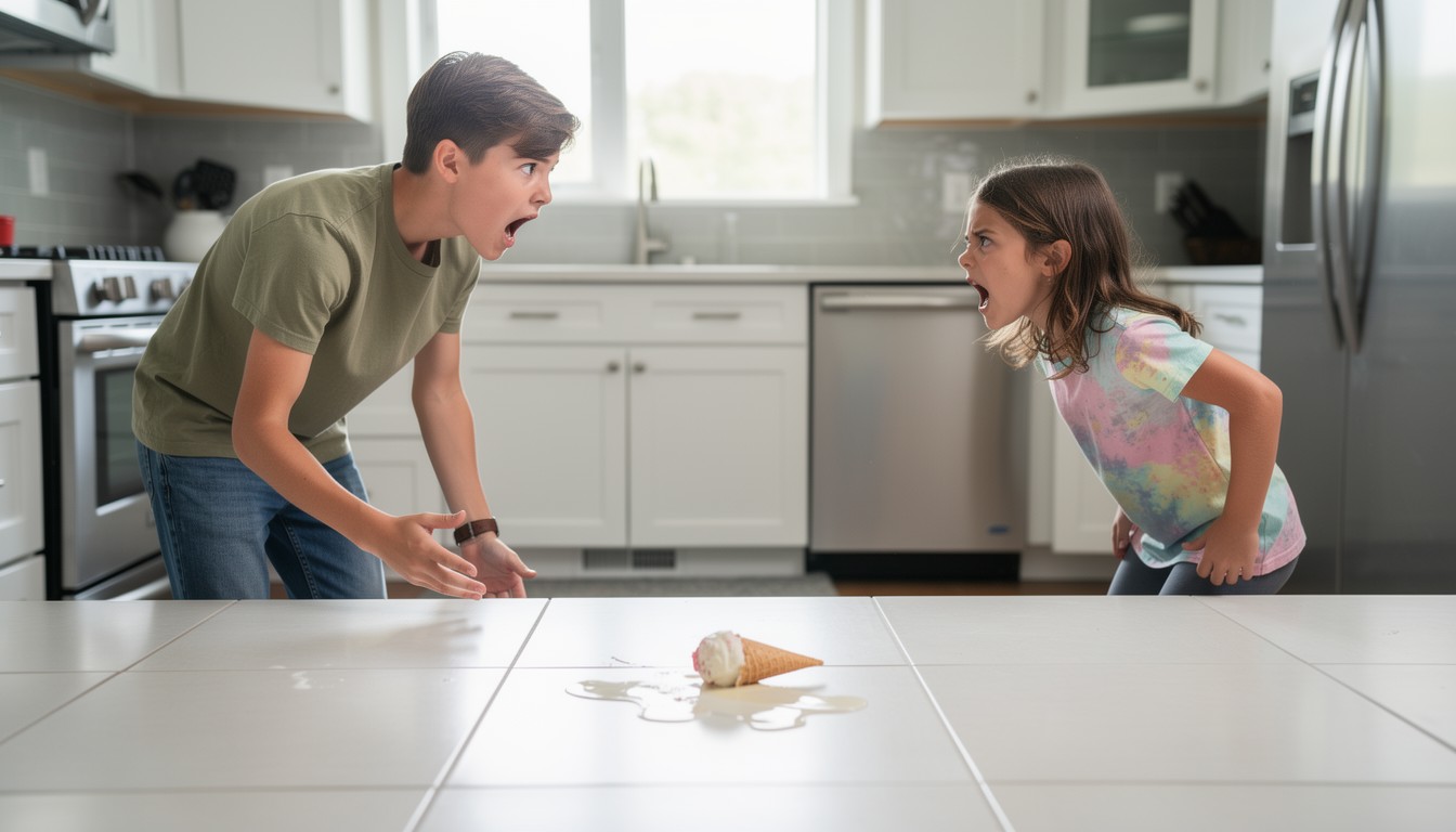 Free Sibling Kitchen Conflict Image - Siblings, Arguing, Kitchen ...