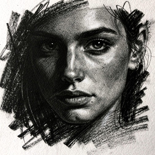 Free Intense Charcoal Portrait Image - Charcoal, Portrait, Woman ...