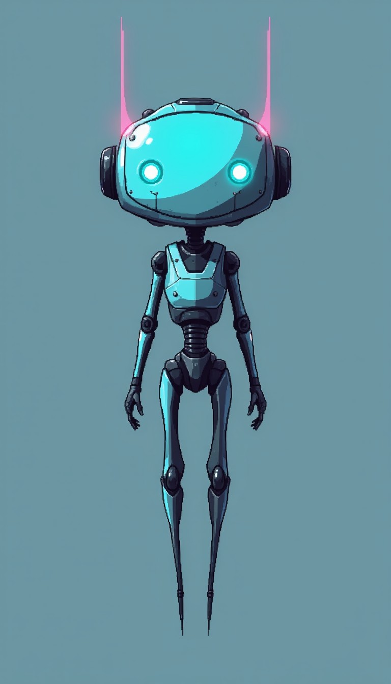Free Luminous Pixel Bot Image - Robot, Cyberpunk, Pixel | Download at StockCake