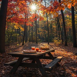 Free Autumn Picnic Setup Image - Autumn, Picnic, Forest | Download at ...