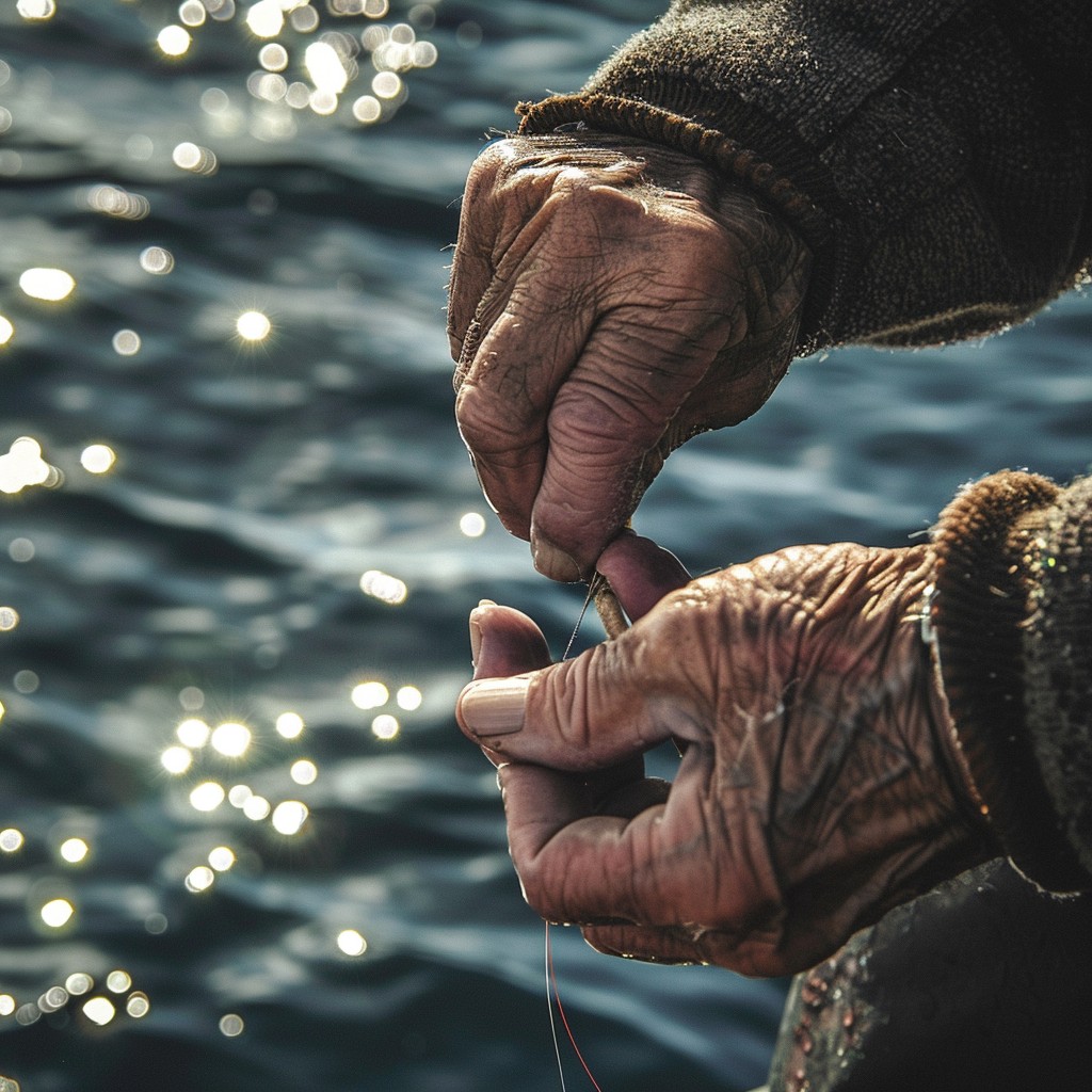 Free Baiting The Hook Photo Fishing Hands Water Download At Stockcake