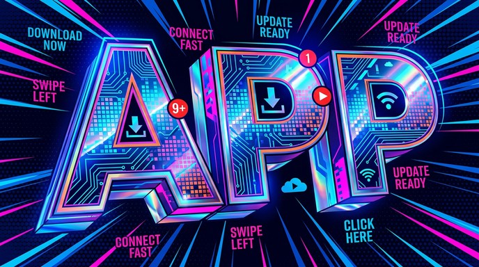 Free Digital App Typography Image - Typography, 3d, Neon | Download at ...