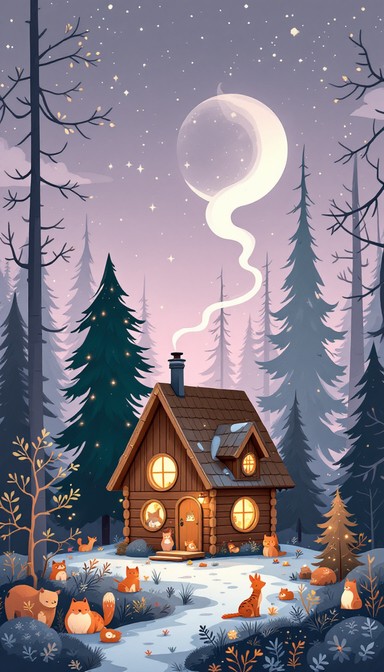 Free Magical Forest Cabin Image - Cabin, Forest, Winter | Download at ...