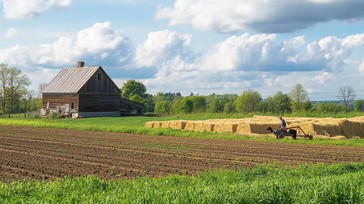 Free Rural farming scene Image - Farming, Tractor, Countryside ...