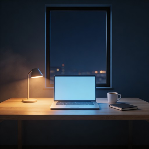 Free Midnight Desk Setup Image - Workspace, Desk, Laptop | Download at ...