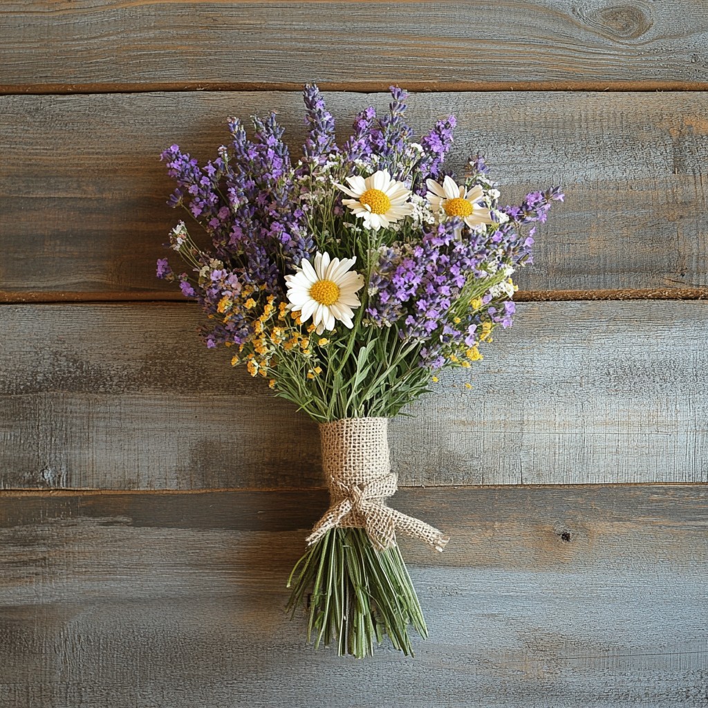 Free Rustic floral arrangement Image - Lavender, Daisies, Rustic ...