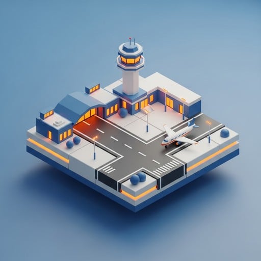 Free Minimal Airport Design Image - Airport, Isometric, 3d | Download at StockCake