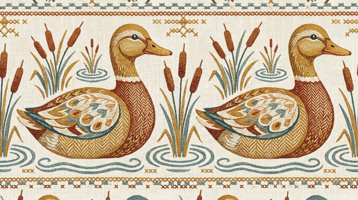 Free Folk Duck Tapestry Image - Textile, Pattern, Duck | Download at ...