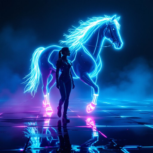 Neon Purple Horse Wallpaper