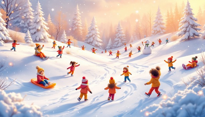 Free Winter Wonderland Fun Image - Winter, Sledding, Children ...