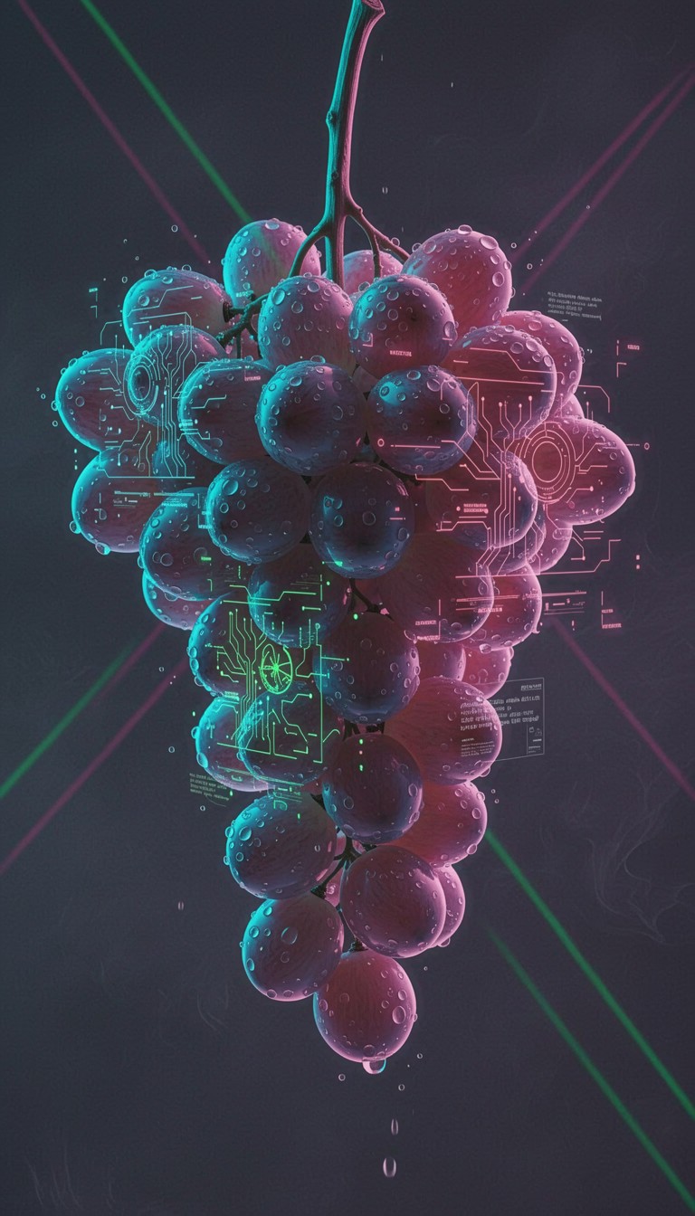 Free Cyberpunk Grape Glow Photo - Cyberpunk, Neon, Grapes | Download at StockCake