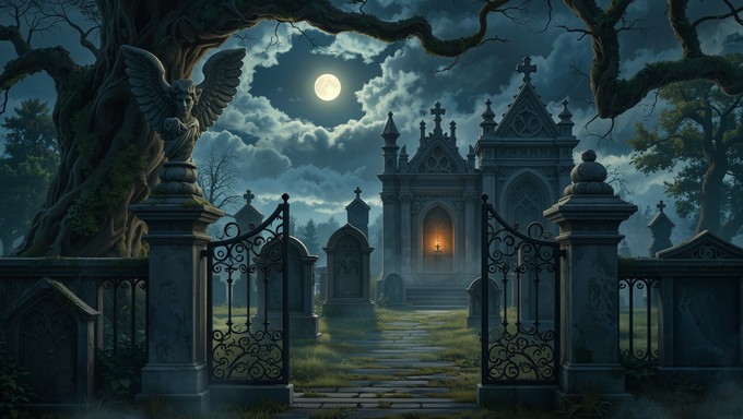Free Gothic Cemetery Twilight Image - Cemetery, Gothic, Graveyard ...